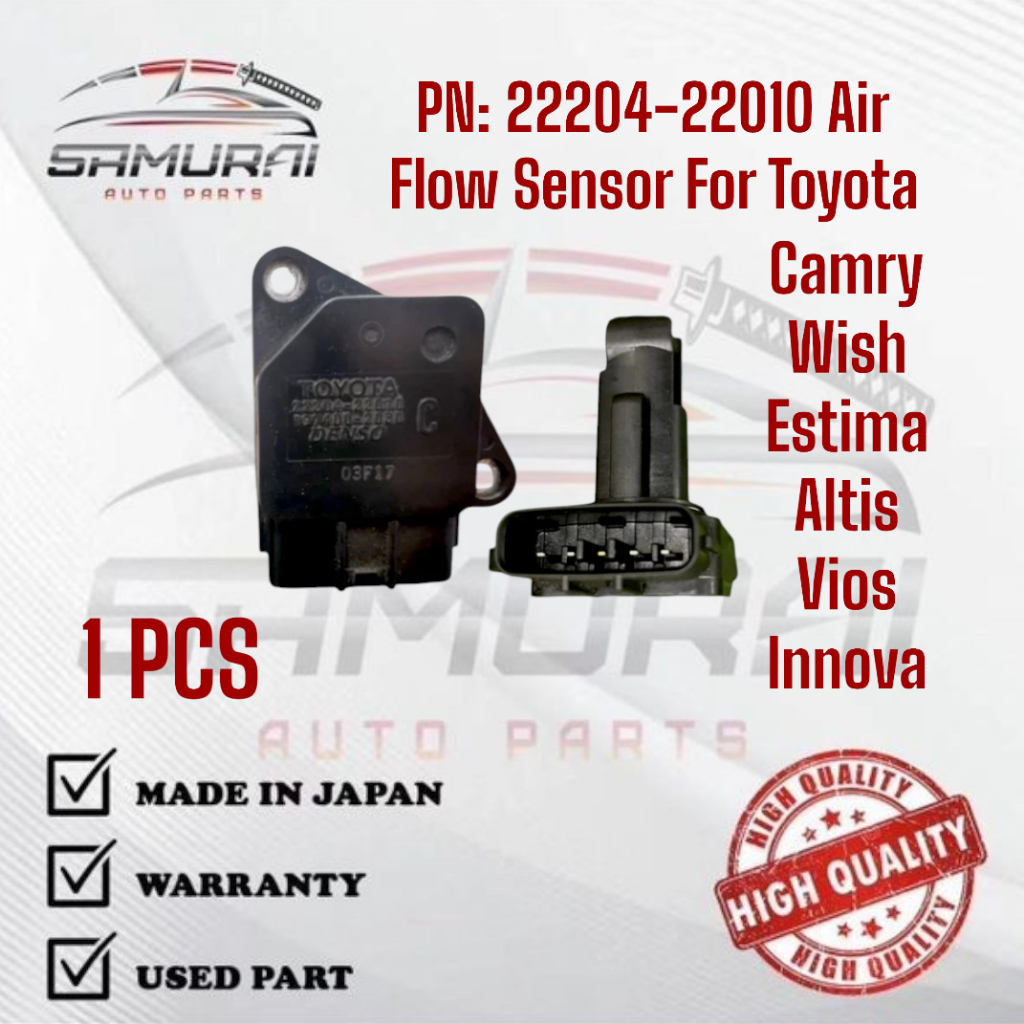 Air Flow Sensor For Toyota Camry Acv30, Wish, Estima Acr30, Altis, Vios, Innova PN: 22204-22010 ...