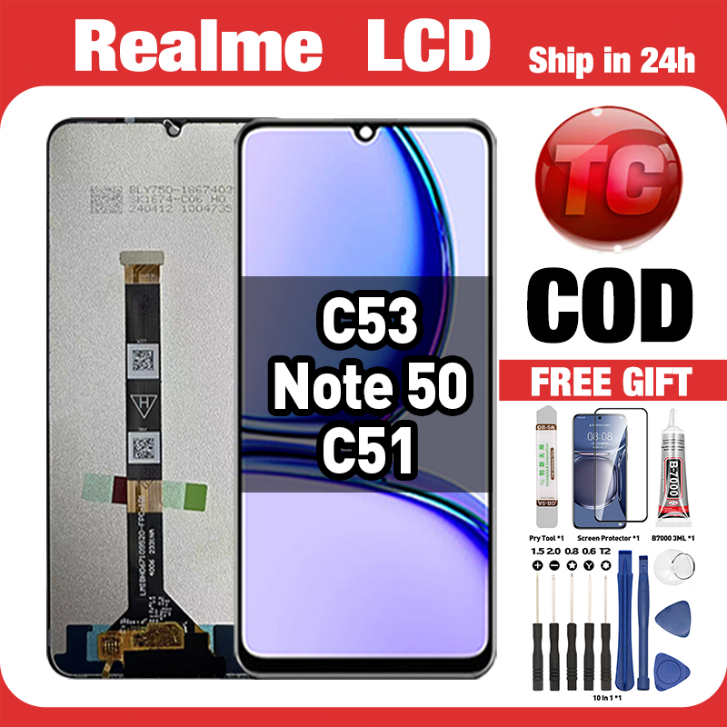 LCD REALME C53/ Note 50/ C51 Compatible For Original Glass Touch Screen Digitizer | Shopee Malaysia