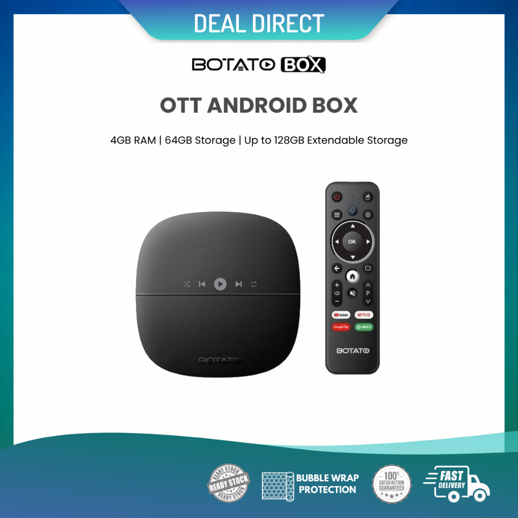 BOTATO Pro TV Box 4K Ultra HD | Android TV Box UHD HDR Display Streaming Media Player | Shopee ...