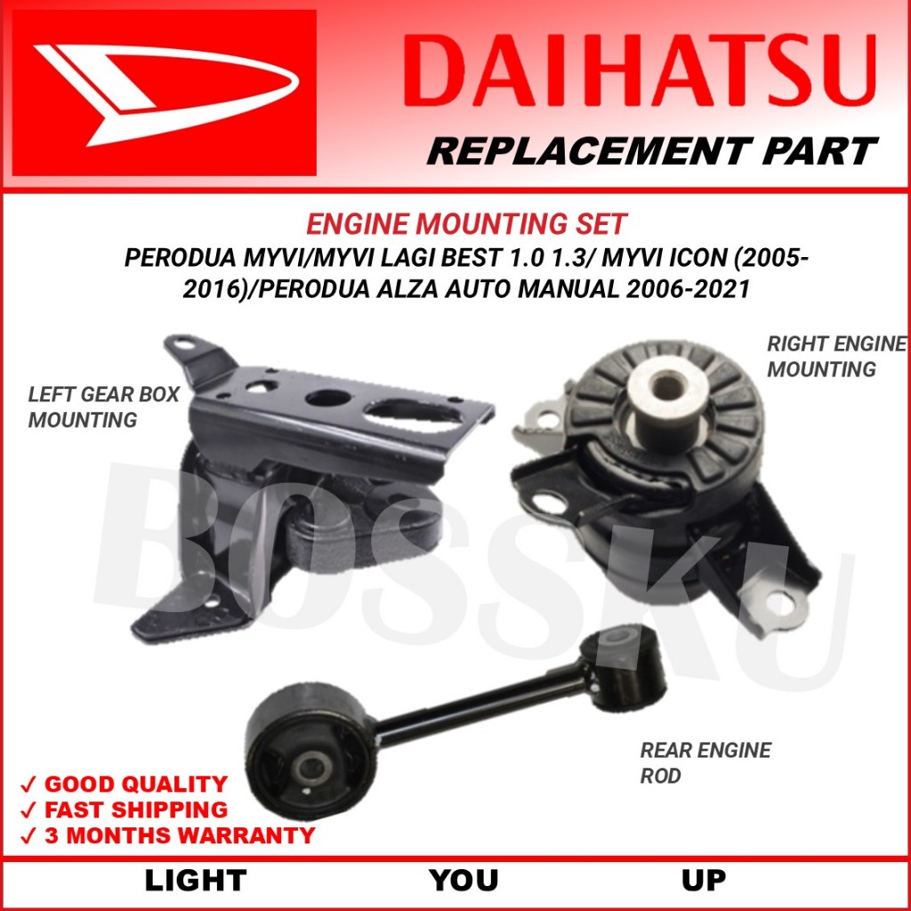 FULL SET ENGINE MOUNTING - PERODUA MYVI/MYVI LAGI BEST /MYVI ICON 2005-2016 /PERODUA ALZA 2006 ...