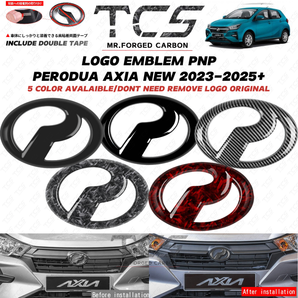 TCS NEW PERODUA AXIA 2023-2026 CAR LOGO EMBLEM PNP COVER GARNISH ...