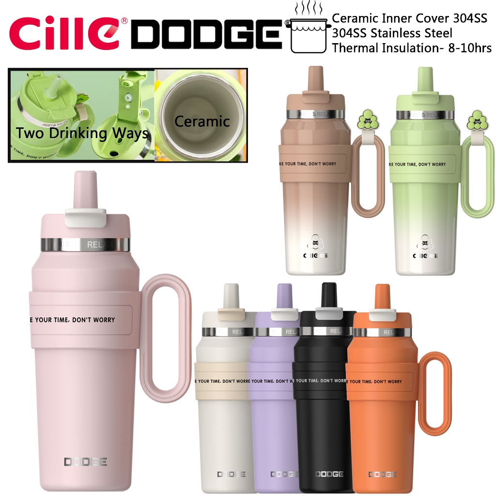 Cille Dodge 900ml Mug Design With Straw Handheld Ceramic Liner ...