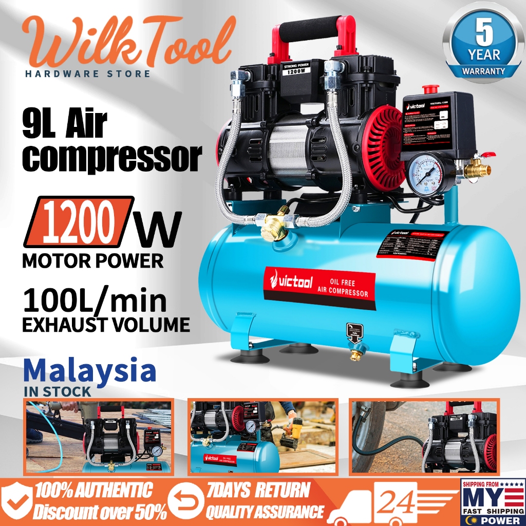 WilkTOOL'9L Air compressor Angin 1200W kompressor angin Silent Energy ...
