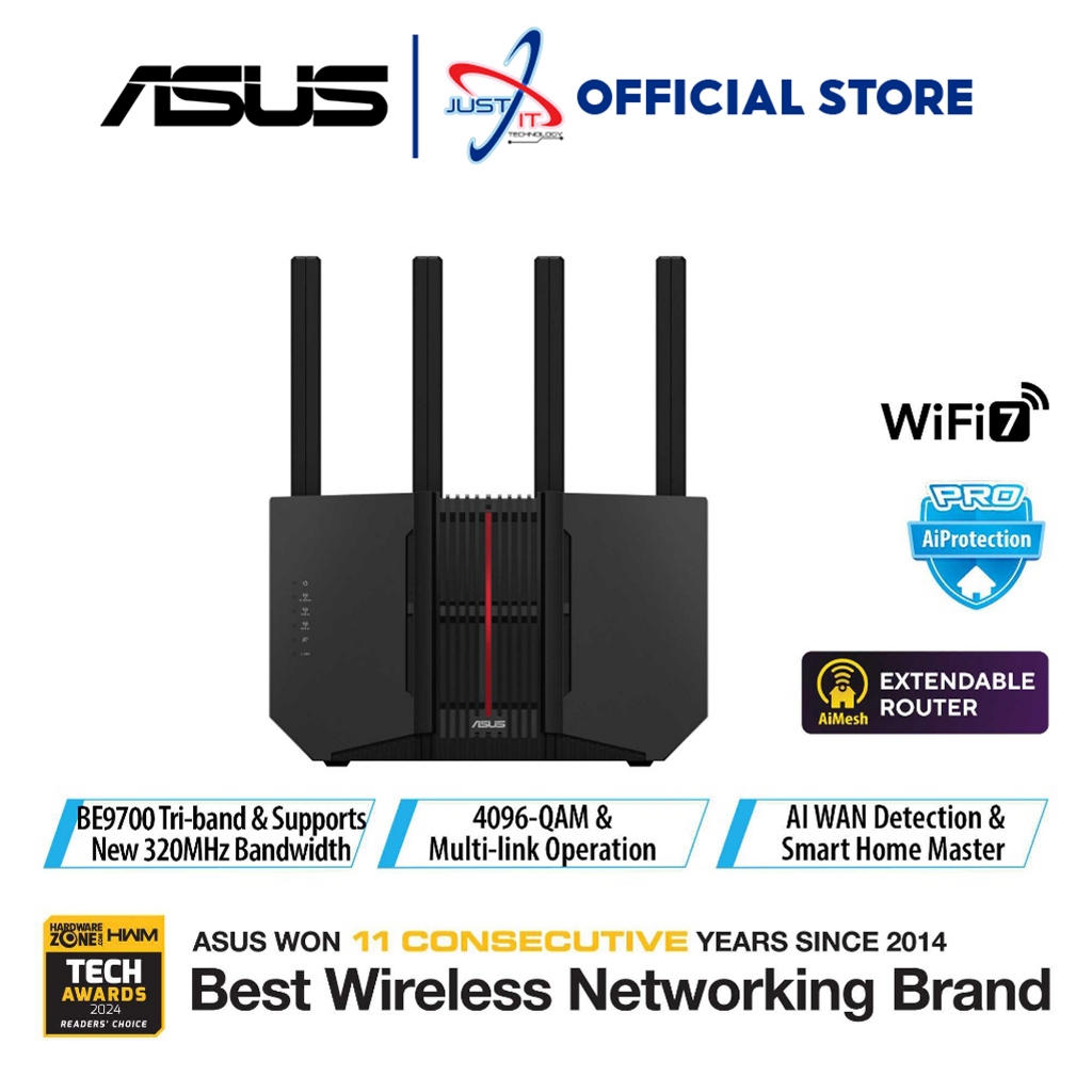 ASUS BE9700 Tri Band Wi-Fi 7 Router RT-BE92U | Shopee Malaysia