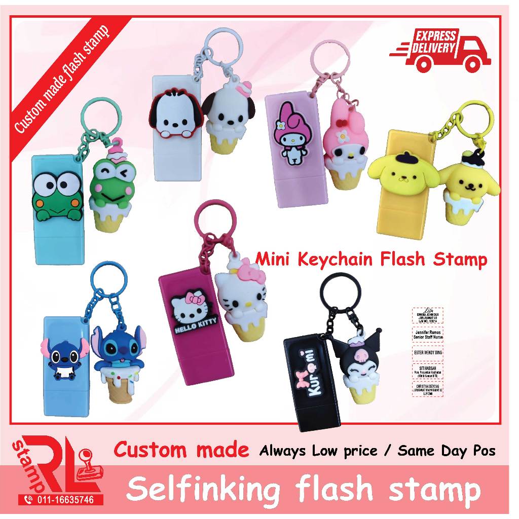 0818-5 Mini Cop Nama, Jururawat Chop, Nurse Chop, Rubber Stamp, Flash ...