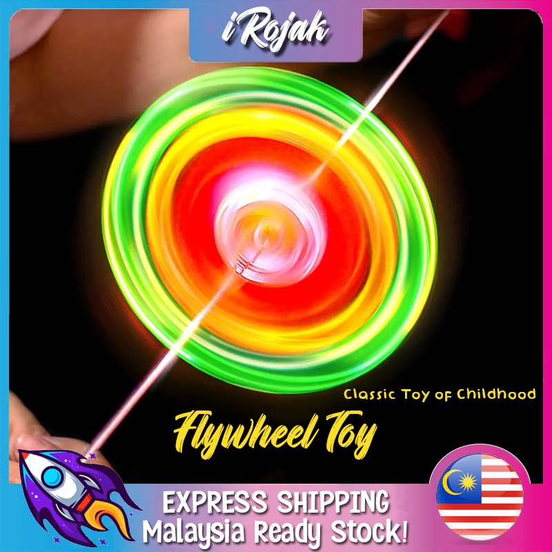 [iRojak] Pull Led Flywheel Toy Spinning Toy Mini Toy For Kids Party ...