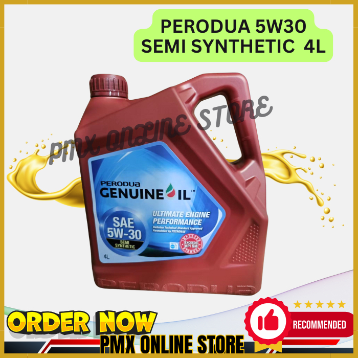 MINYAK ENJIN SEMI SINTETIK PERODUA SAE 5W30 API SM Semi Engine Oil (4L ...