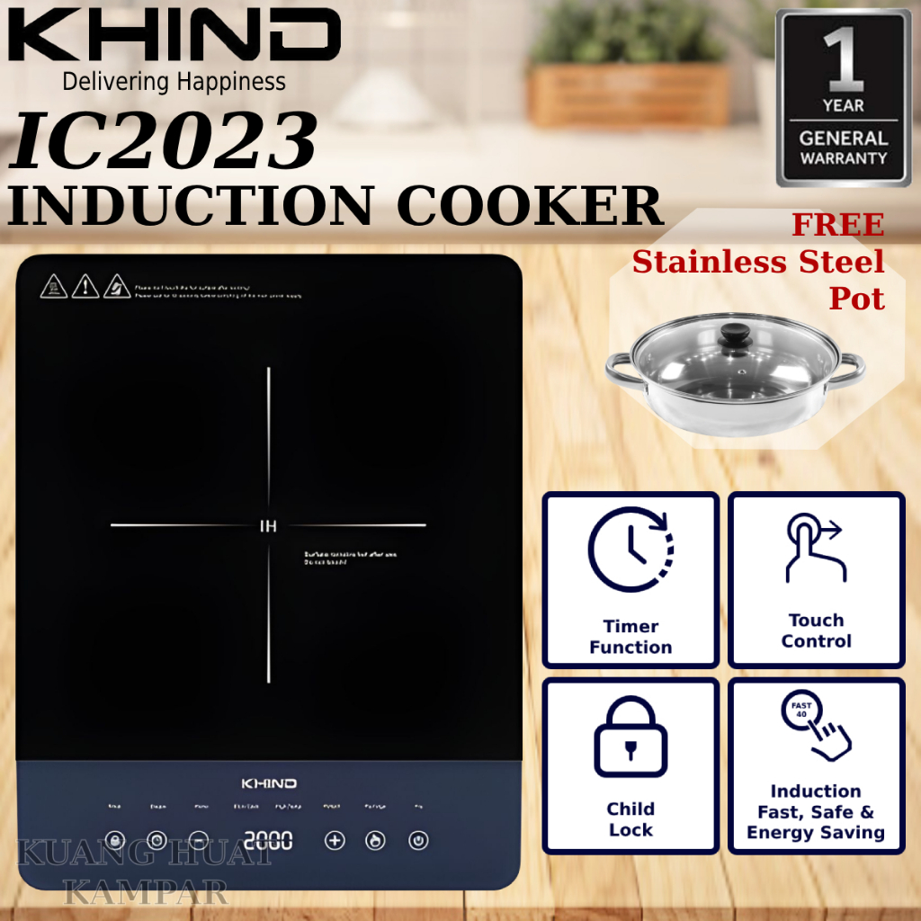KHIND 2000W INDUCTION COOKER IC2023 / IC-2023 // MORGAN ELECTRIC ...