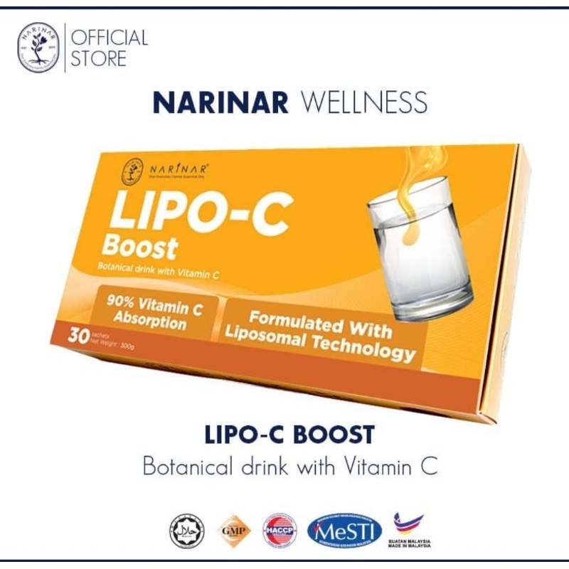 Narinar Lipo-C Boost - Minuman Botani Liposomal Vitamin C (30 Sachet) | Shopee Malaysia