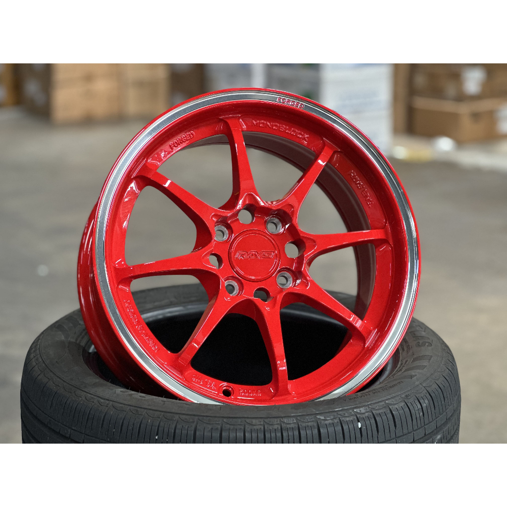 NEW 15X7J AOW CE28 Club Racer Rim (set of 4) Red 4X100 for City Jazz Vios Yaris Myvi Mazda 2 ...