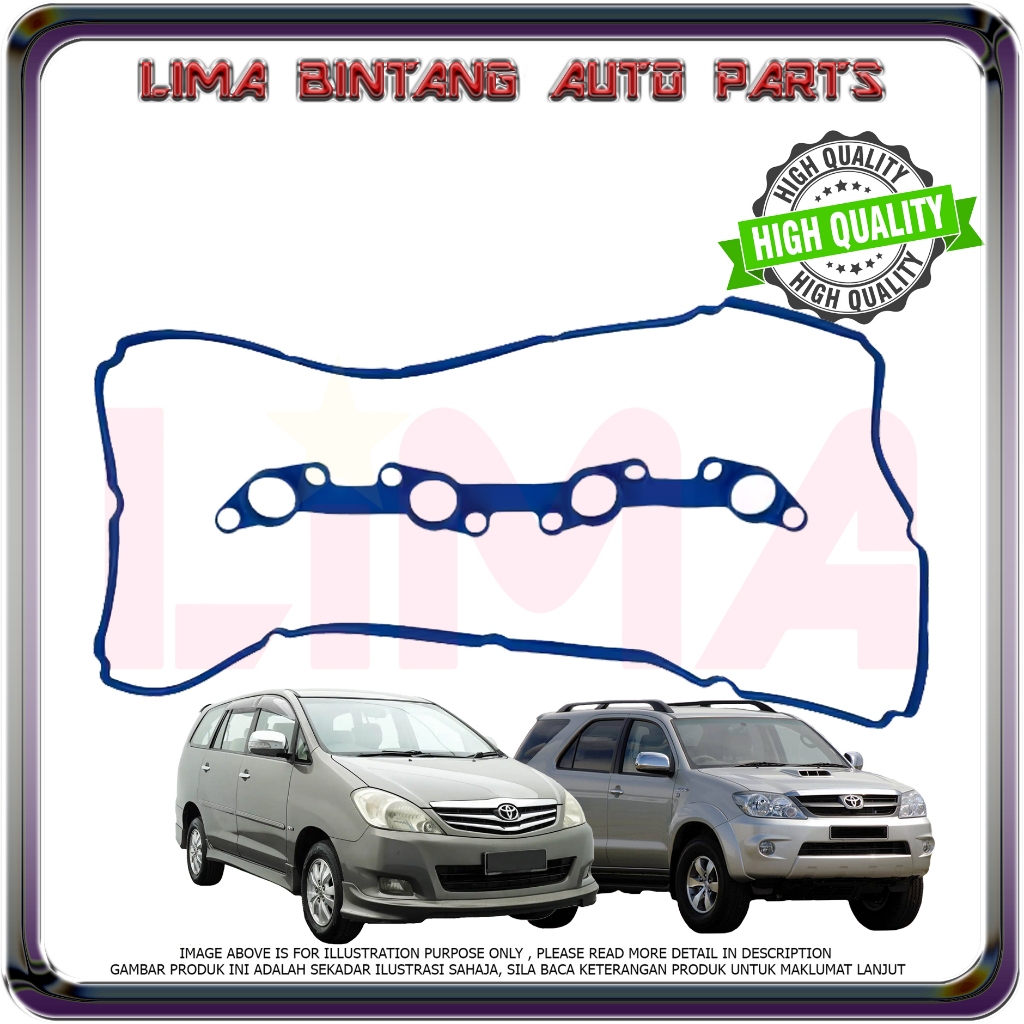 Toyota Innova TGN40 , Fortuner TGN50 Valve Cover Gasket With Plug Seal ...
