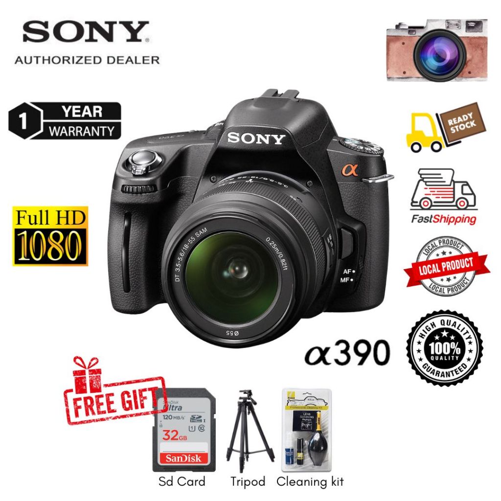 Sony Alpha A390 Digital SLR with 18-55mm Lens ( 1 Year Warranty ...