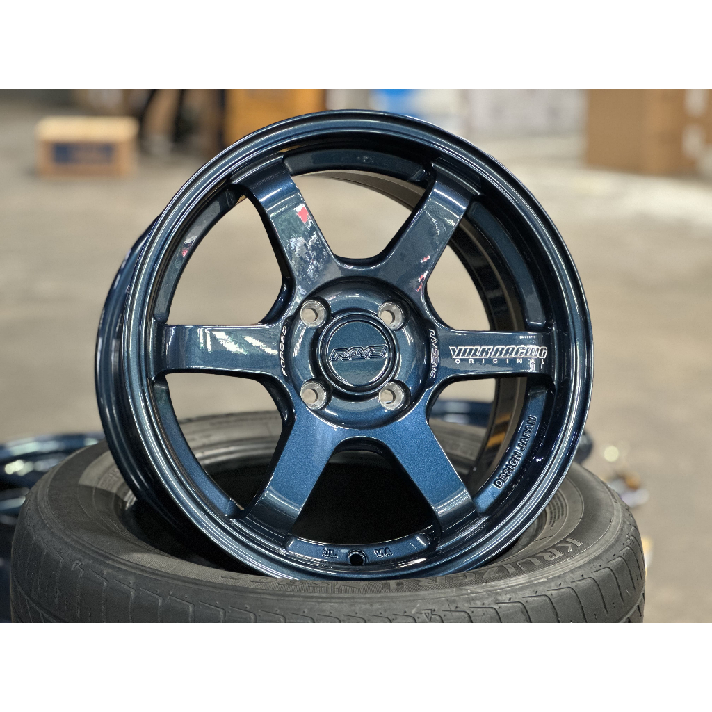 NEW 15X7J AOW TE37 Sonic Rim (set of 4) Blue 4X100 for City Jazz Vios Yaris Myvi Mazda 2 Ativa ...