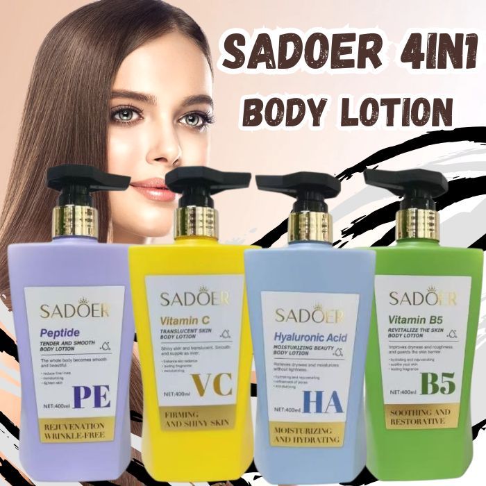 SADOER BODY LOTION 400ML OF VITAMIN C, PEPTIDE, HYLURONIC ACID & VITAMIN B 5 FOR LIXURIOUS SKIN ...