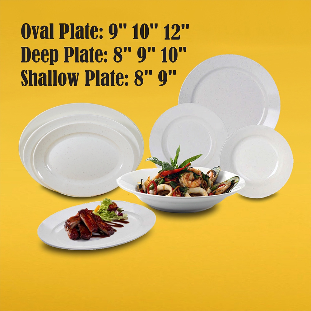 AS BPA-Free Multipurpose Rice Noodle Dessert OVAL DEEP SHALLOW Plate ...