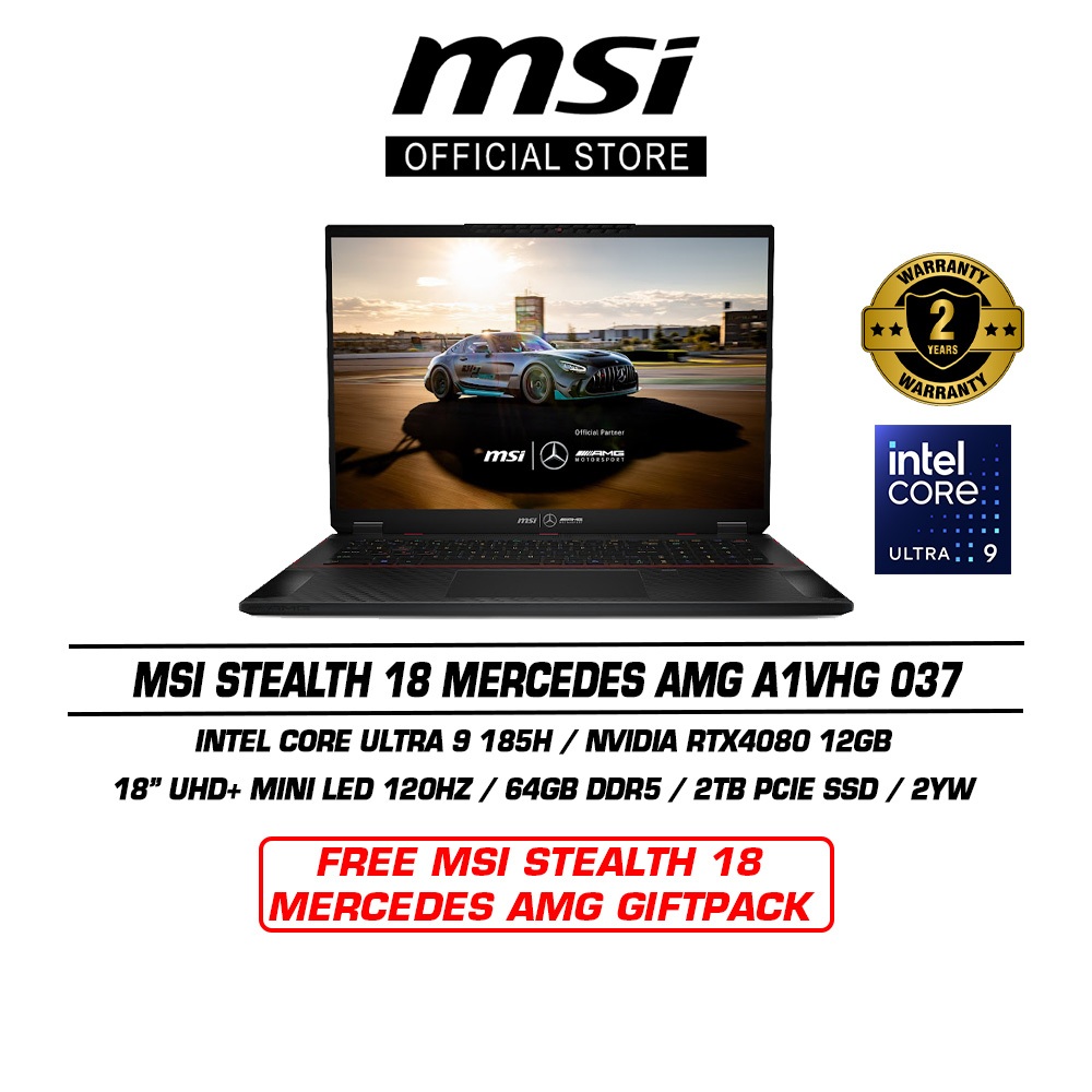 MSI Stealth 18 Mercedes AMG A1VHG 037 (18" UHD+ Mini LED IPS/Ultra 9 ...