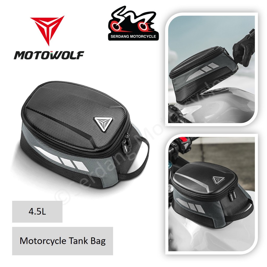 MOTOWOLF MB1 Tank Bag With Waterproof Rain Cover Beg Tanki Motorcycle ...