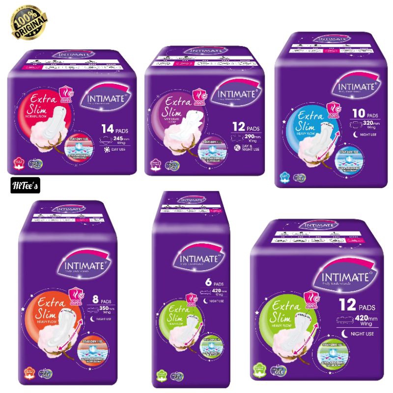 INTIMATE Pad Extra Slim Day Nite Long Wing 24.5cm (14s) | 29cm (12s ...