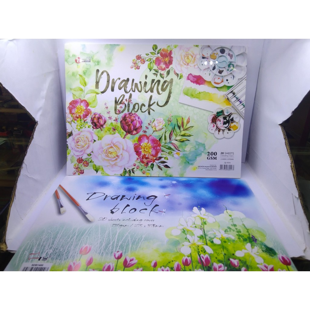 Drawing Block 20 Sheets Including Cover 135GSM/275MM x 378MM- Drawing ...