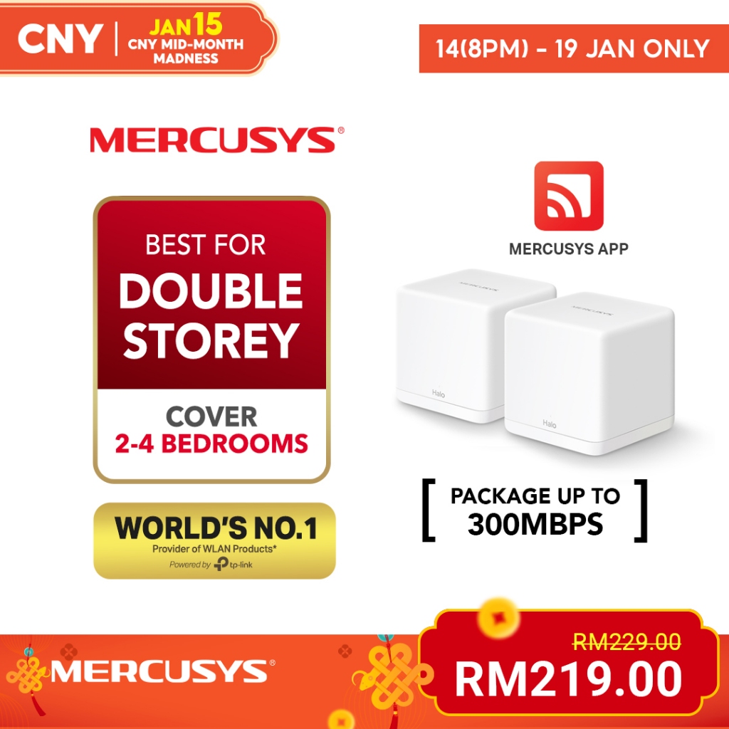 Mercusys AC1300 Gigabit Dual Band Mesh WiFi Router System Halo H30G ...