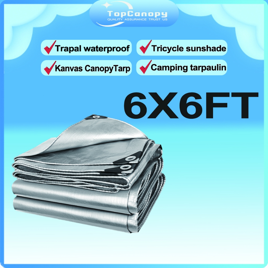 6ft x 6ft Multifunctional Waterproof Canvas Tarpaulin Canopy - Heavy ...