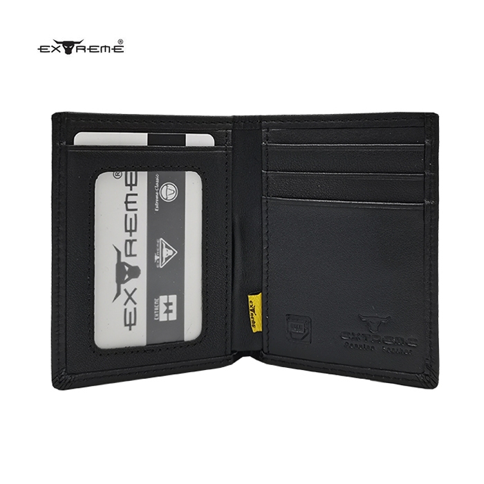 [Extreme] Genuine Leather Slim Bi-Fold Card Holder Wallet Purse for Men ...