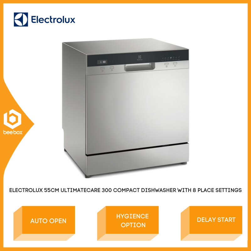 Electrolux 55cm UltimateCare 300 Compact Dishwasher Eco Programs & 6 ...