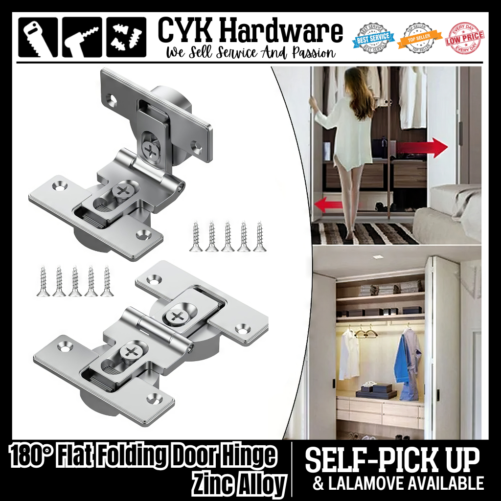 Zinc Folding Door Hinge Bi-fold Door Concealed Hinge 180 Degree Cabinet Kitchen Hardware Box ...