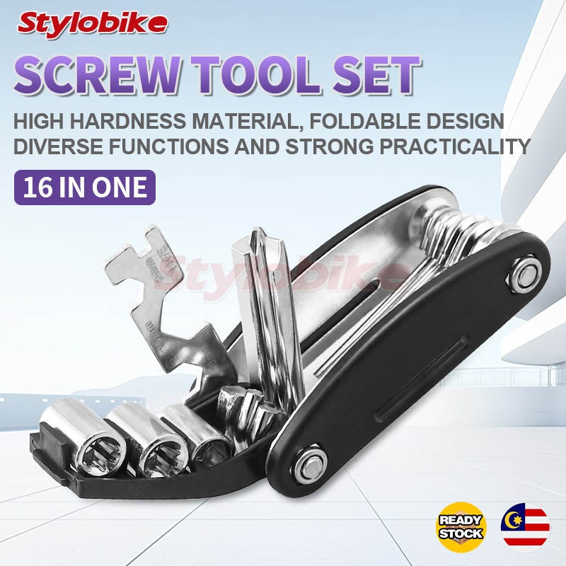 16 In 1 Tool Kit Bicycle Tools Set Multifunction Bike Motor Mechanic ...