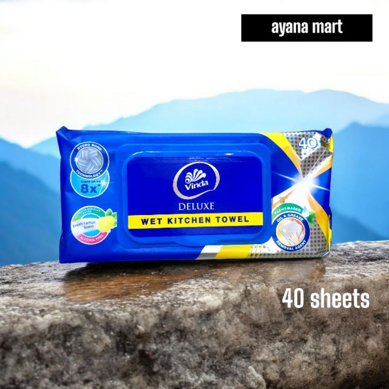 Wet Kitchen Towel Deluxe Vinda 40 Sheets Hydro Bond Technology | Shopee ...