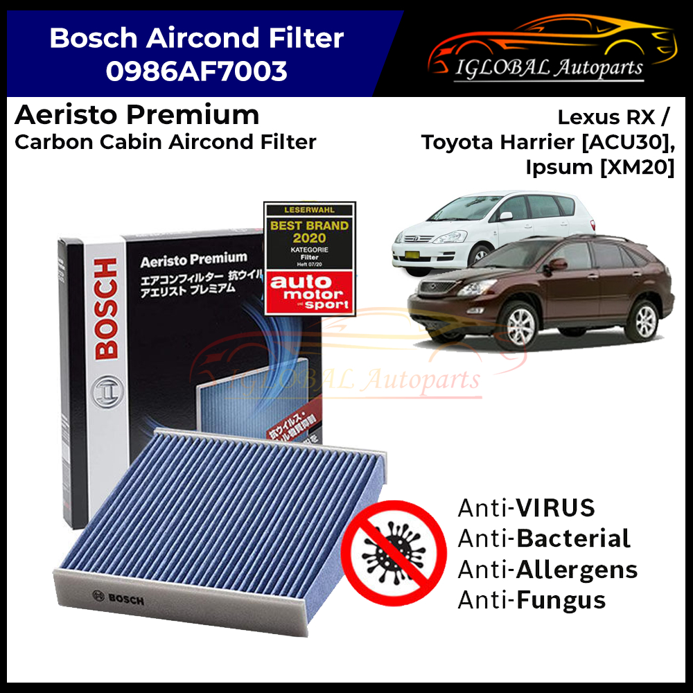 Bosch Aeristo Premium Activated 0986AF7003 AP-T02 Carbon Cabin Air ...