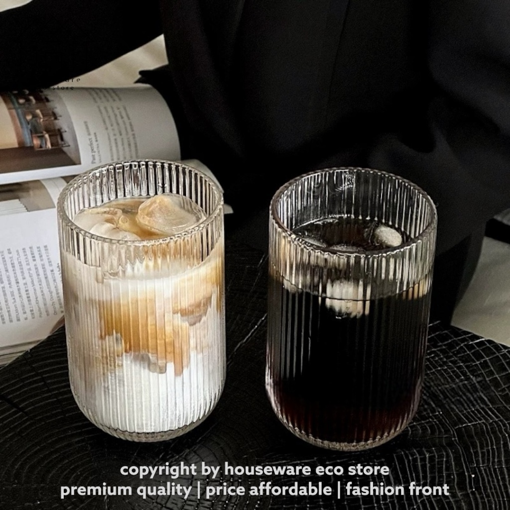 INS Coffee Glass Cup (Gold Line) Glass Drinking Cup Coffee Cup / Gelas ...