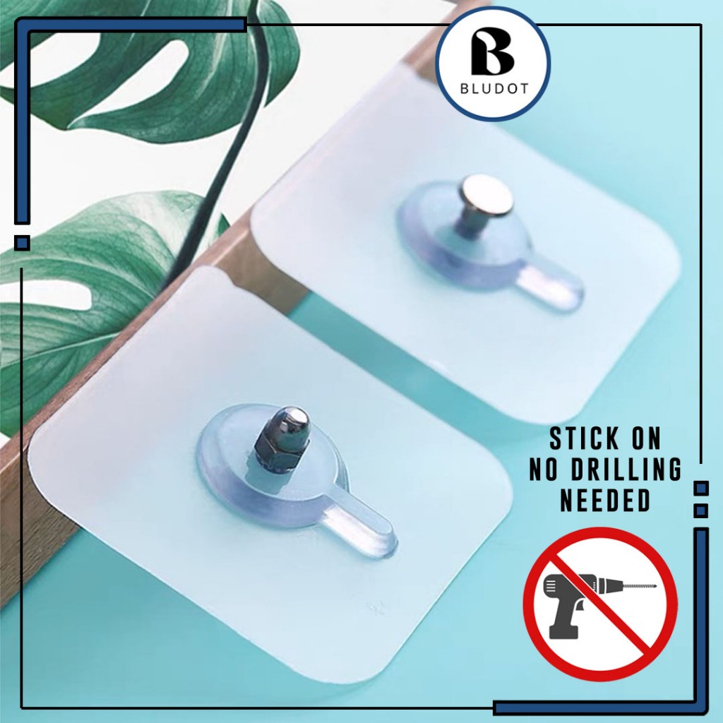 [NO DRILL] Screw Hook Photo Frame Hook Self Adhesive Wall Hook Punch ...