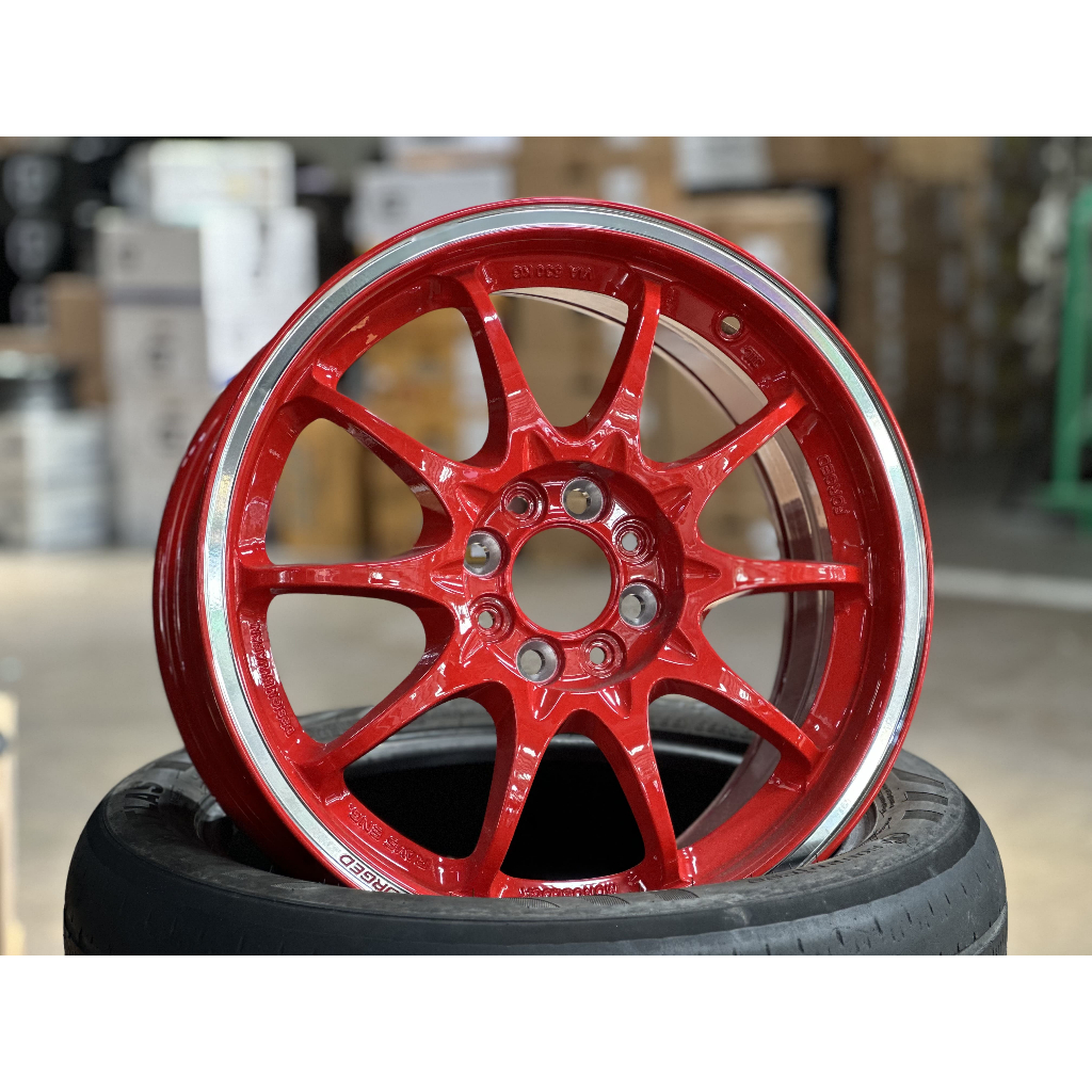 NEW 16X7J AOW CE28 Club Racer 10 Spoke Rim (set of 4) Red 4X100 for City Jazz Vios Yaris Myvi ...