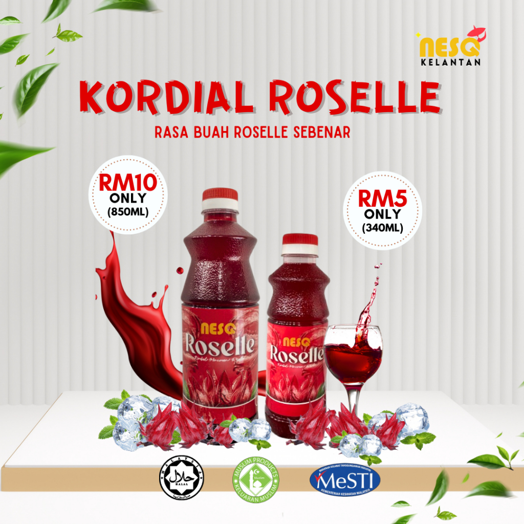(NEW) NESQ KORDIAL PATI BUAH ROSELLE SEBENAR (FREEGIFT+FREESHIPPING) (ROZEL) | Shopee Malaysia