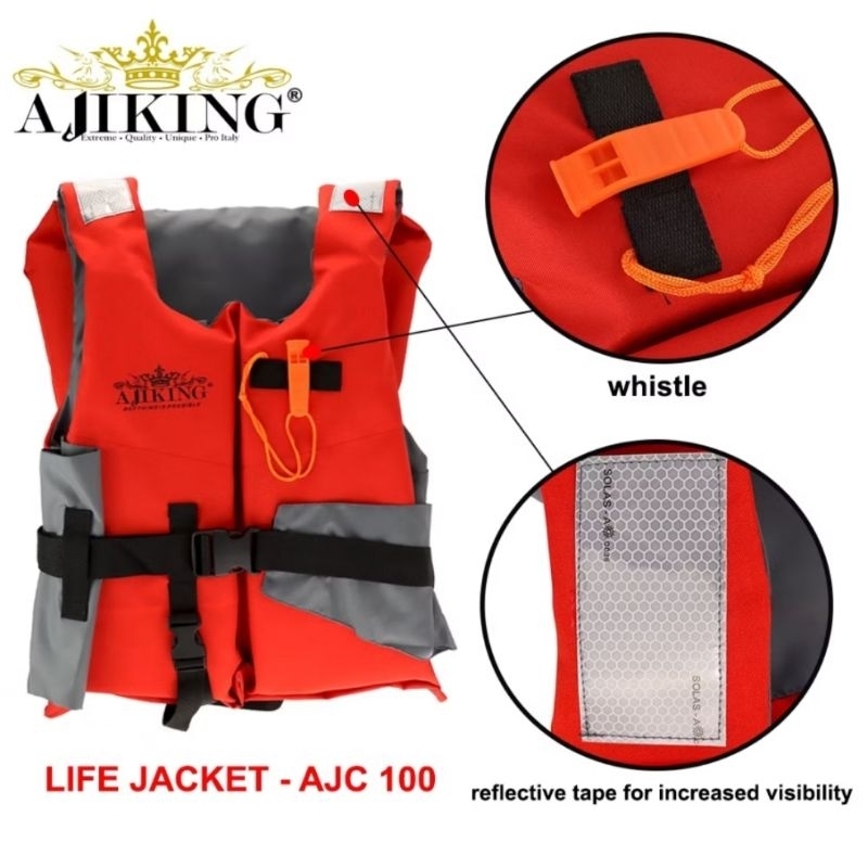 JAKET KESELAMATAN JENAMA AJIKING AJC 100 FISHING LIFE VEST ACCESSORIES ...