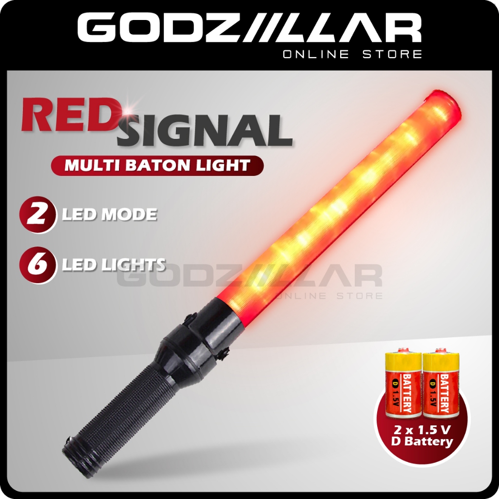 (54CM) Traffic Stick Baton Light 2 Mode Signal Road Control Warning ...