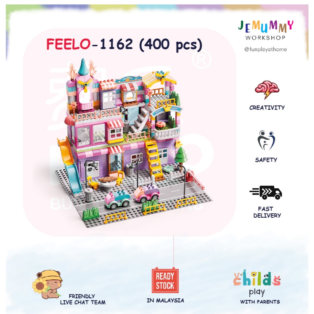 FEELO FL1162 Fit Girls Villa Building Blocks Bricks Toys for Girls ...