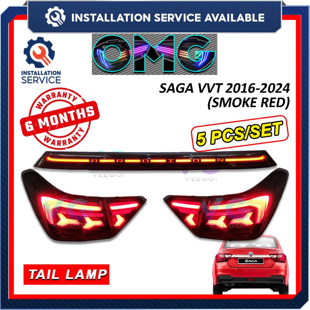 Saga VVT 2016 - 2024 Design Lamborghini Dynamic Tail Lamp With Signal ...