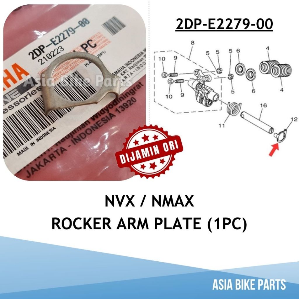 Yamaha Original NVX V1 V2 / NMAX V1 V2 Rocker Arm Plate - 2DP-E2279-00 ...