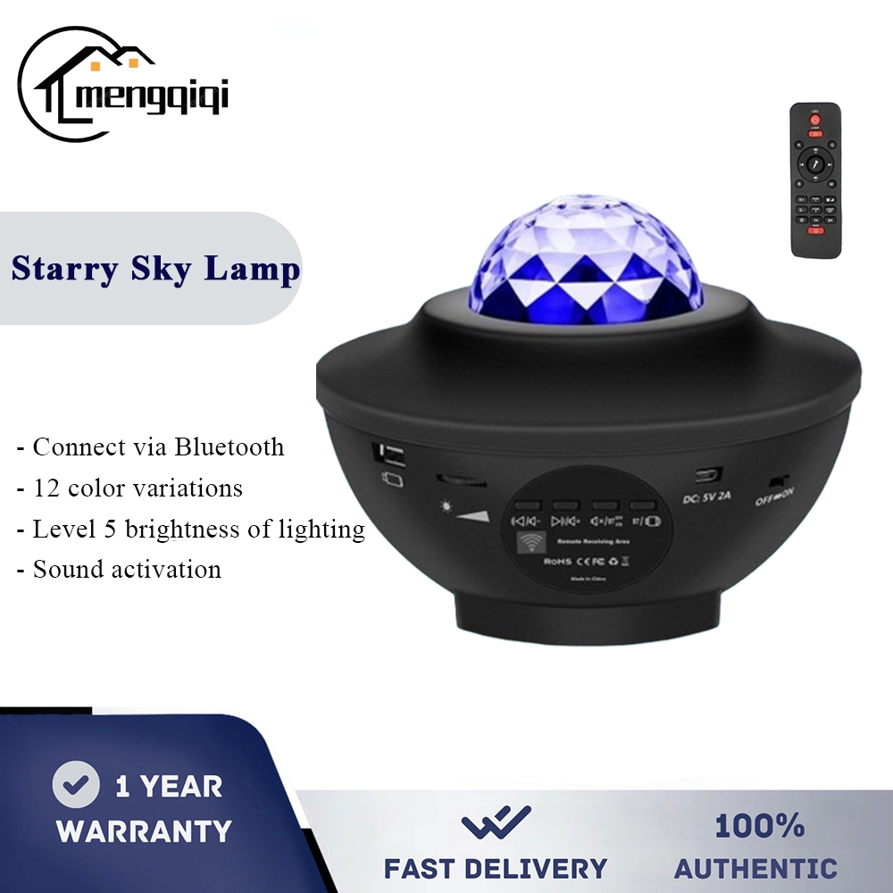 Led Star Projector Night Light Galaxy Starry Night Lamp Ocean Wave ...