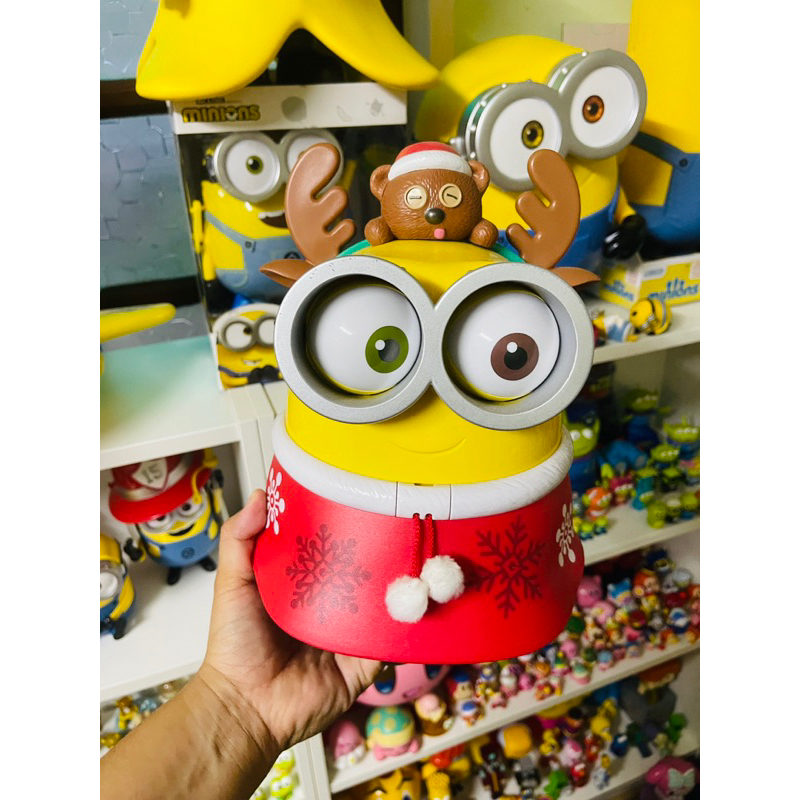 Minion popcorn bucket chirstmas reindeer bob & santa tim universal ...