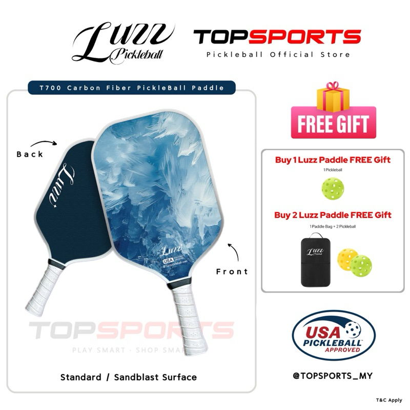 Luzz Pickleball Ice Original Paddle (16mm) T700 Carbon Fiber | Shopee Malaysia