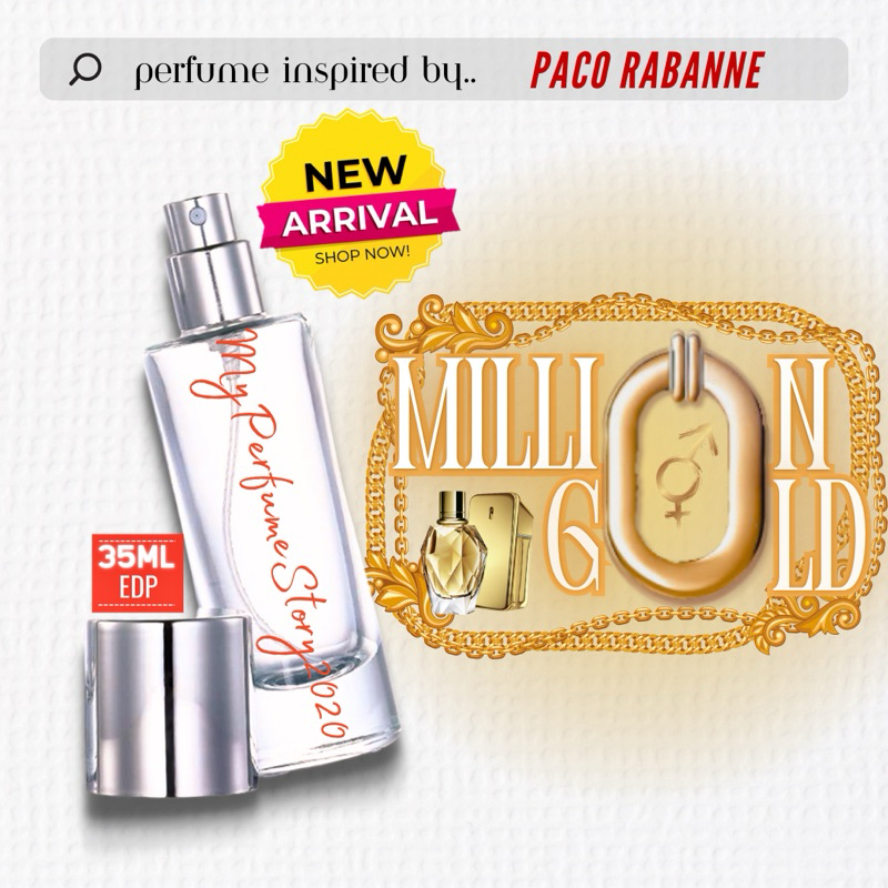 🔥NEW🔥Inspired Perfume Million Gold by Pc Rabane Fragrance for Women and ...
