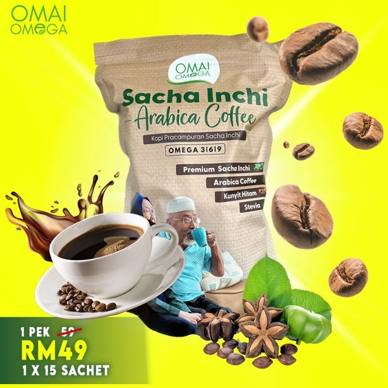 [120 BIJI] OMAI OMEGA Sacha Inchi Oil Dan coffee 100% Original dari HQ ...