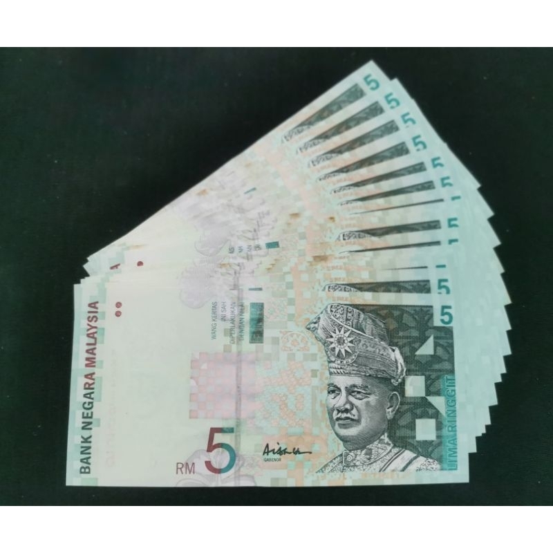 Banknote Malaysia Rm5 Siri 10 Cantik with AU ++ Condition | Shopee Malaysia