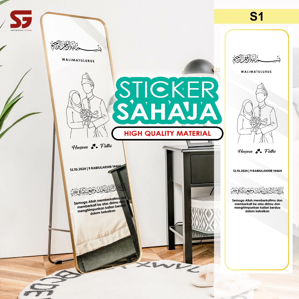 Welcome Board Cermin [Sticker Sahaja] - Majlis Perkahwinan/Pertunangan ...