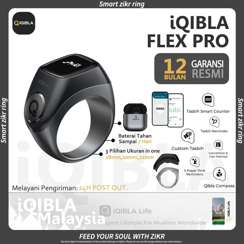Ready stock!Iqibla Smart Tasbih Cincin Zikir Flex Terbaru Tally Counter ...