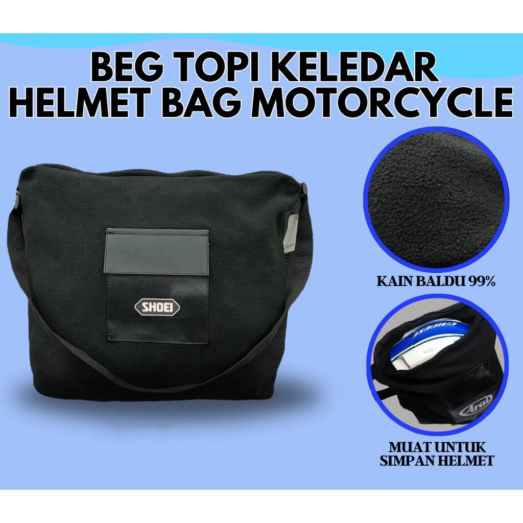 SHOEI BEG TOPI KELEDAR VELVET HELMET BAG MOTORCYCLE BEG HELMET KAIN ...