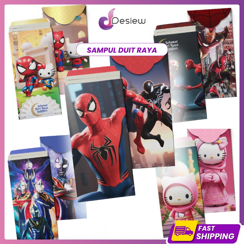 RAYA 2025 Sampul raya Spider Upin Ipin Sampul Duit Raya Duit Murah Cute ...